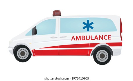 Ambulance Car Side View Vector Illustration Stock Vector (Royalty Free ...
