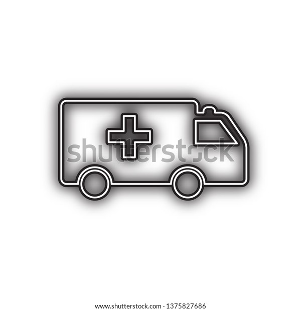 Ambulance Sign Illustration Vector Double Contour Stock Vector (Royalty ...