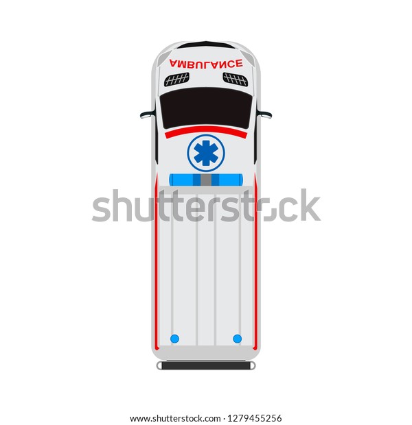 Ambulance Van Flat Vector Top View Stock Vector (Royalty Free ...