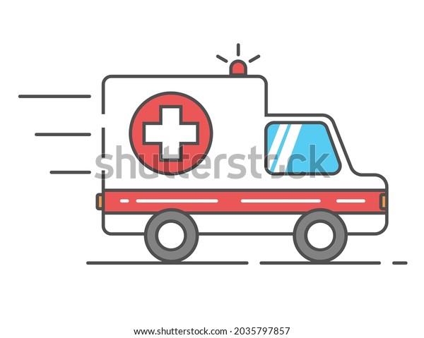 Ambulance Van Side View Van Vector Stock Vector (Royalty Free ...