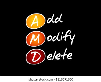 Amd Add Modify Delete Acronym Technology Stock Vector (Royalty Free ...