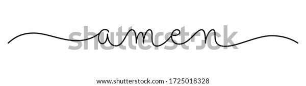 Amen Black Vector Monoline Calligraphy Banner Stock Vector (Royalty ...