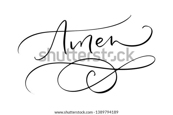 Amen Vector Calligraphy Bible Text Christian Stock Vector (Royalty Free ...