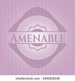 Amenable Realistic Pink Emblem Vector Illustration: เวกเตอร์สต็อก (ปลอด ...