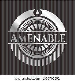 Amenable Silvery Badge Emblem Vector Illustration Stock Vector (Royalty ...