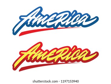 America Brush Vector Lettering Stock Vector (Royalty Free) 1197153940 ...