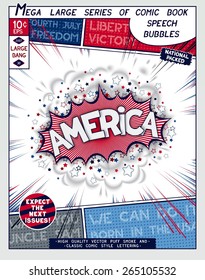 America Explosion Comic Style Lettering Realistic Stock Vector (Royalty ...