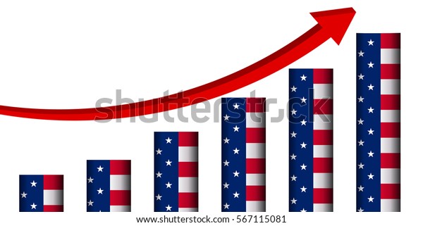 America Flag Graph Icon Stock Vector (Royalty Free) 567115081 ...