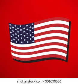 Flat Waving American Flag Vector Illustration Stock Vector (Royalty ... Flat Waving American Flag Vector Illustration Stock Vector (Royalty ...