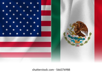 America Mexico Flag Background Stock Vector (Royalty Free) 566376988