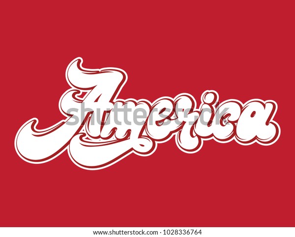America Vector Handwritten Lettering Isolated Template Stock Vector ...
