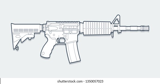 American Automatic Assault Rfle Blueprint Stock Vector (Royalty Free ...