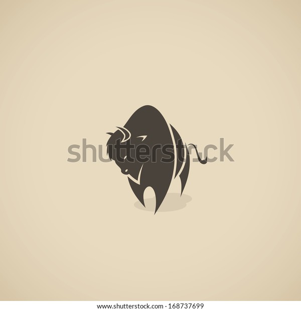 American Bison Symbol Vector Illustration: vector de stock (libre de ...