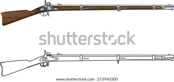 American Civil War Springfield Muzzle Loader: เวกเตอร์สต็อก (ปลอดค่า ...