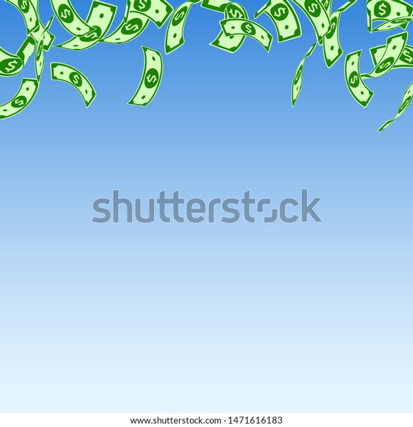 American Dollar Notes Falling Floating Usd Stock Vector (Royalty Free ...