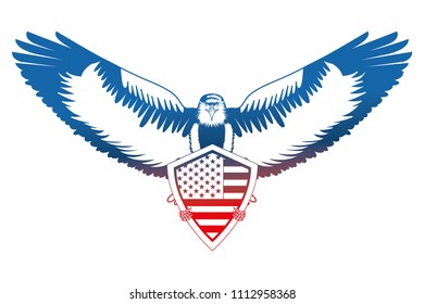 American Eagle Flag Shield National Symbol: vector de stock (libre de ...