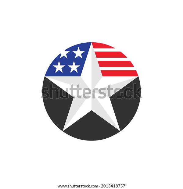 American Flag 5 Star Circle Logo Stock Vector (Royalty Free) 2013418757 ...