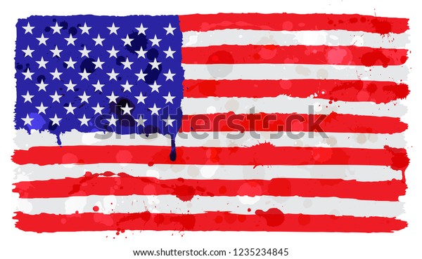 American Flag Backgroundsplattered Usa Flag Stock Vector (Royalty Free ...