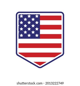 American Flag Badge Vector Simple Vector Stock Vector (Royalty Free ...