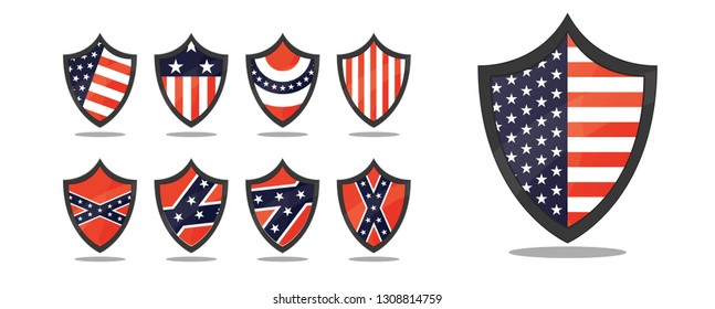 American Flag Badges Stock Vector (Royalty Free) 1308814759