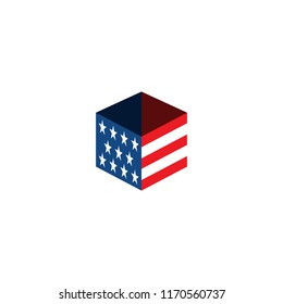 American Flag Box Logo Stock Vector (Royalty Free) 1170560737 ...