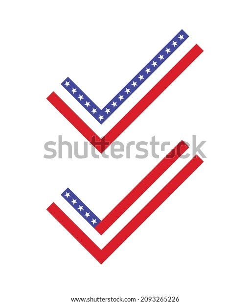 American Flag Checkmark Icon Symbol Design: เวกเตอร์สต็อก (ปลอดค่า ...