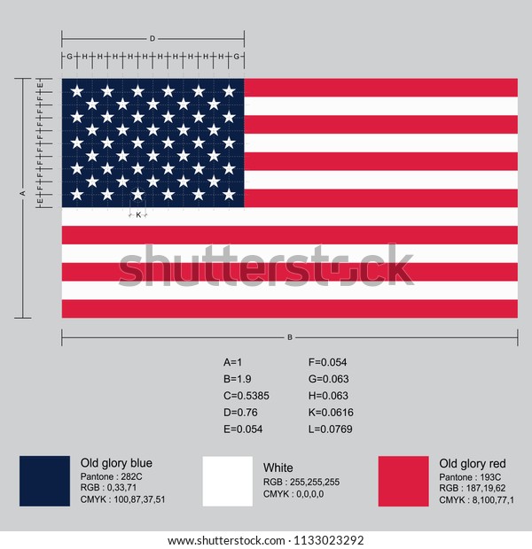 American Flag Dimensions Specifications American Flag 库存矢量图（免版税 ...