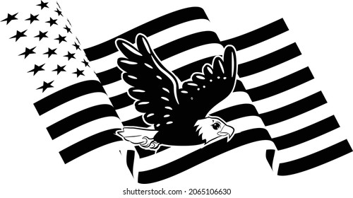 American Flag Distressed Eagle Stock Vector (Royalty Free) 2065106630 ...