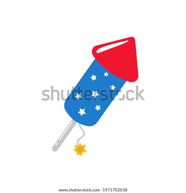 American Flag Fireworks Rocket Sky Celebrate Stock Vector (Royalty Free ...