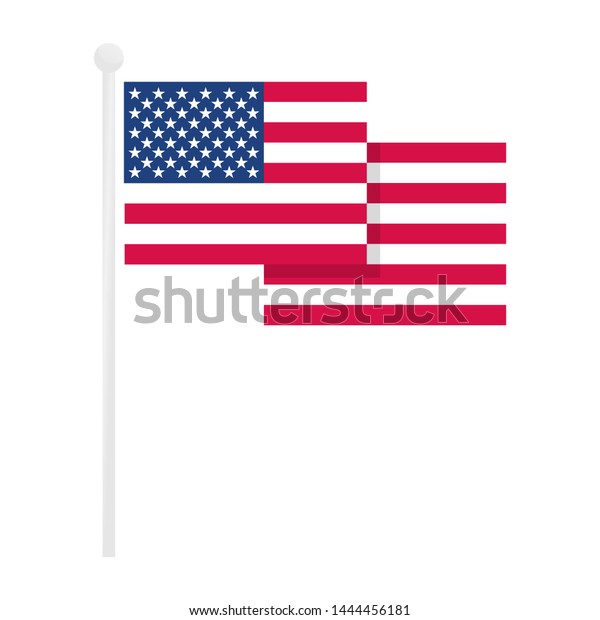 American Flag Flat Design Style Vector Stock Vector (Royalty Free ...
