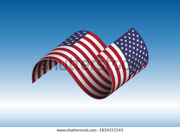American Flag Flying Vector Illustration Eps Stock Vector (Royalty Free ...