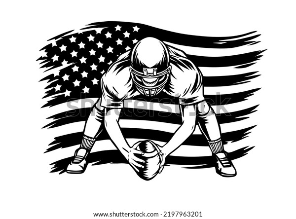 American Flag Football Player Vector Stock Vector (Royalty Free ...