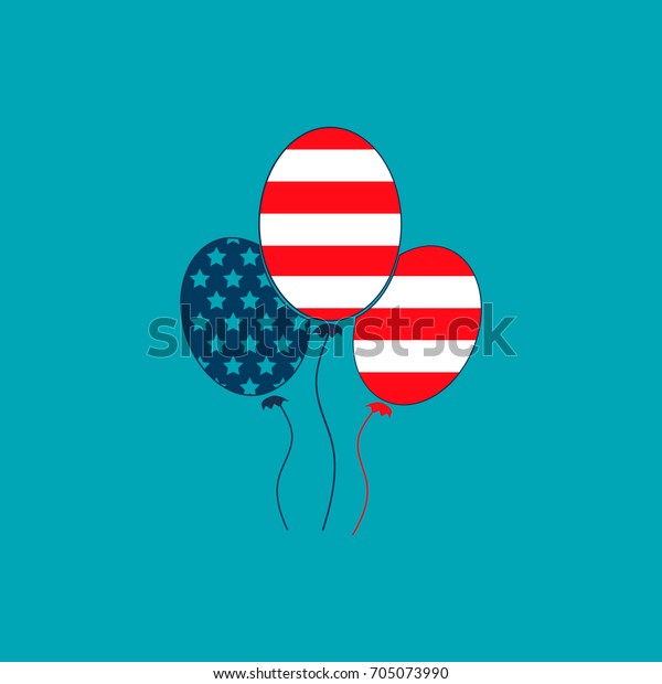 American Flag Form Balloon Labor Day 库存矢量图（免版税）705073990 | Shutterstock