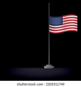 American Flag Half On Black Background Stock Vector (Royalty Free ...