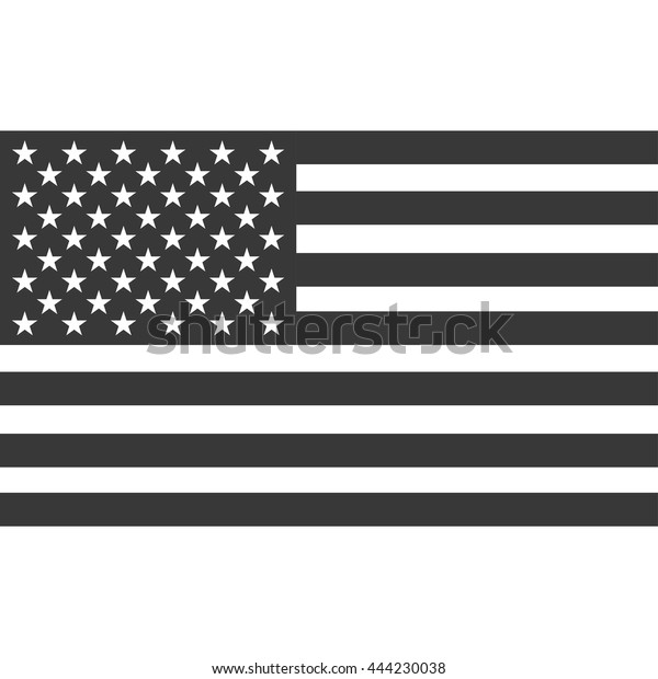 American Flag Icon Shadow Isolated On Stock Vector (Royalty Free) 444230038