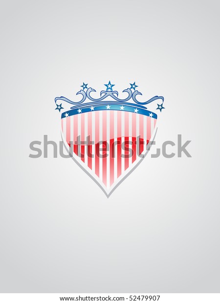 American Flag Inlay On Shield Emblem Stock Vector (Royalty Free ...