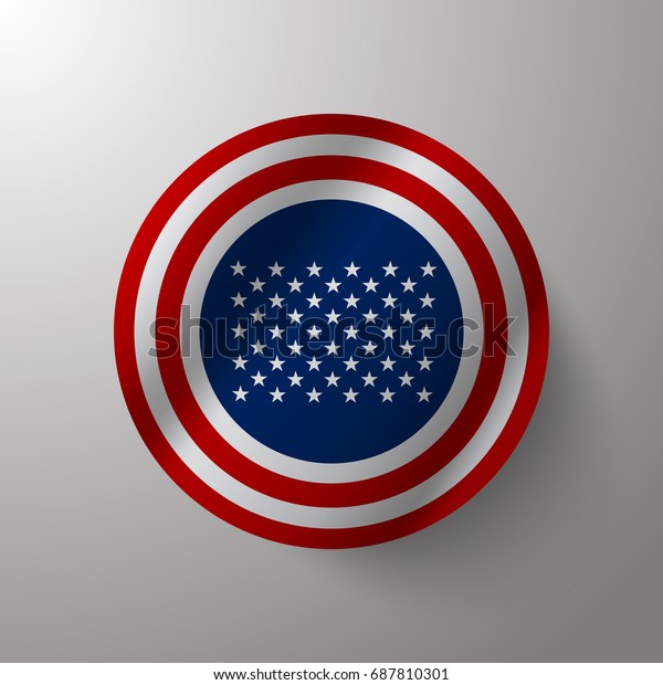 American Flag Inlay On Shield Emblem Stock Vector (Royalty Free ...