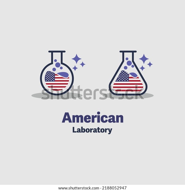 American Flag Laboratory Logo Design Simple Stock Vector (Royalty Free ...