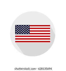 American Flag Round Frame Long Shadow Stock Vector (Royalty Free ...