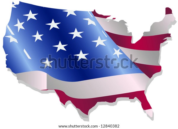 American Flag Shape United States Stock Vector (Royalty Free) 12840382