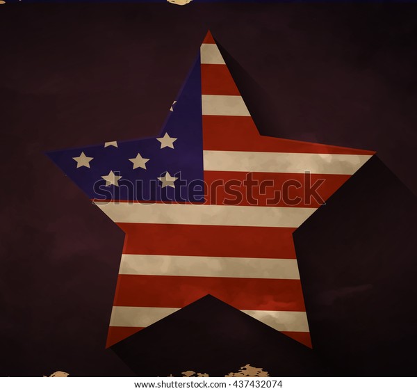 American Flag Star Shape Stock Vector (Royalty Free) 437432074 ...