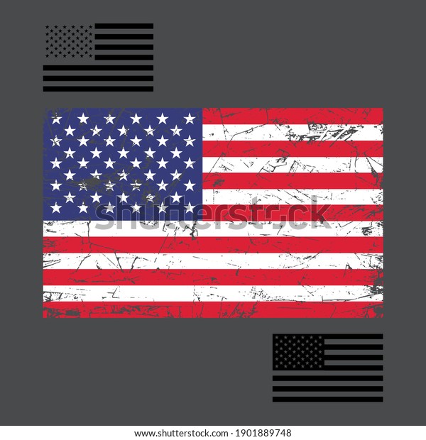American Flag Vector Vintage American Flag Stock Vector (Royalty Free ...