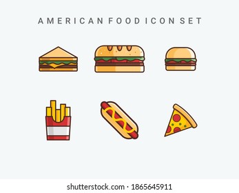 American Food Icon Set Food Icon Stock Vector (Royalty Free) 1865645911 ...