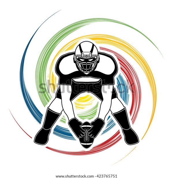 American Football Player Front View Designed Stock Vector (Royalty Free ...