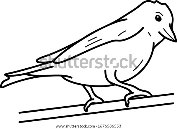 American Goldfinch Vector Outline Icon Stock Vector (Royalty Free ...