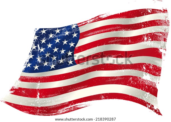 American Grunge Flag Win Flag Usa Stock Vector (Royalty Free) 218390287