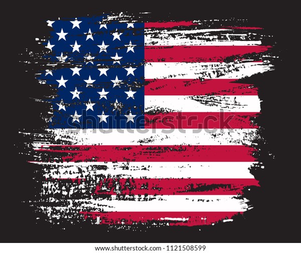 American Grunge Flagvector Dirty Flag Usa Stock Vector (Royalty Free ...