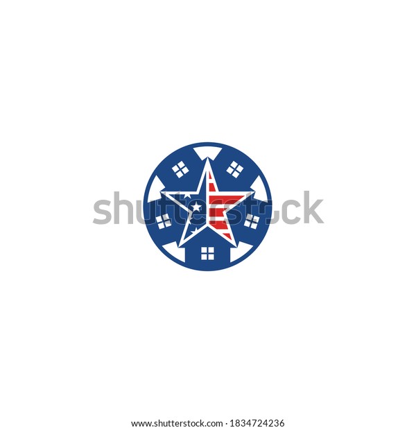 American Home Logo Design Vector Template Stock Vector (Royalty Free ...