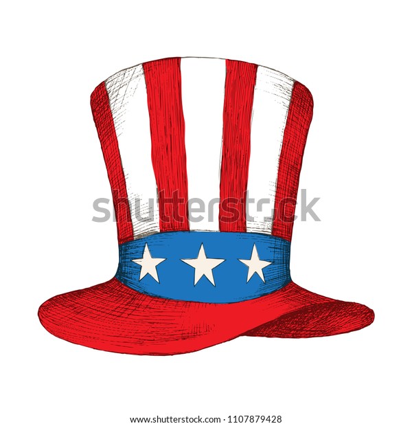 American Independence Day Hat Flag United Stock Vector (Royalty Free ...