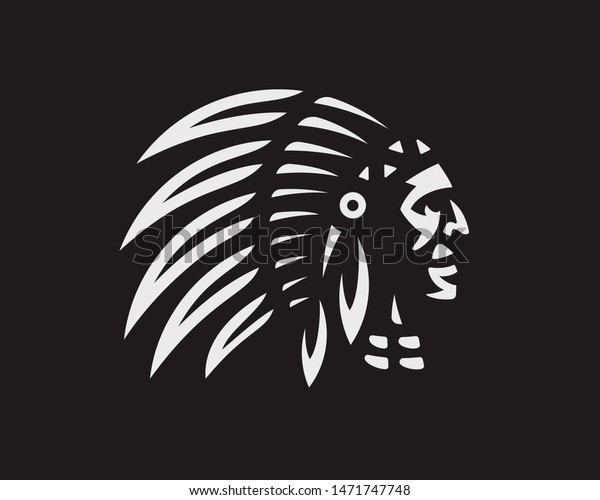 American Indian Logo Indian Emblem Design 库存矢量图（免版税）1471747748 ...